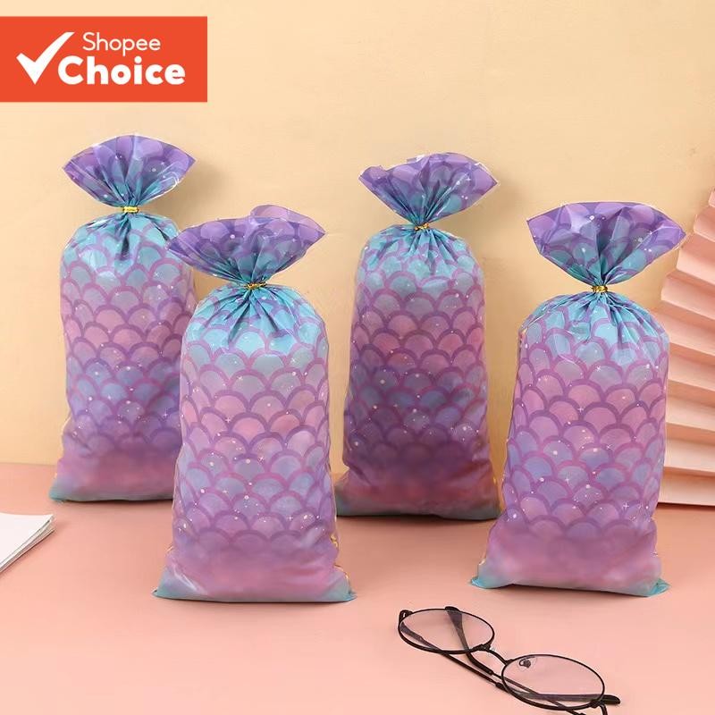 50pcs Pack Mermaid Scale Pattern Color Printing opp Flat Bag Packaging ...