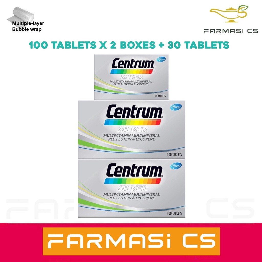 CENTRUM SILVER Multivitamin-Multimineral 100 Tablets x 2 Boxes + 30 ...