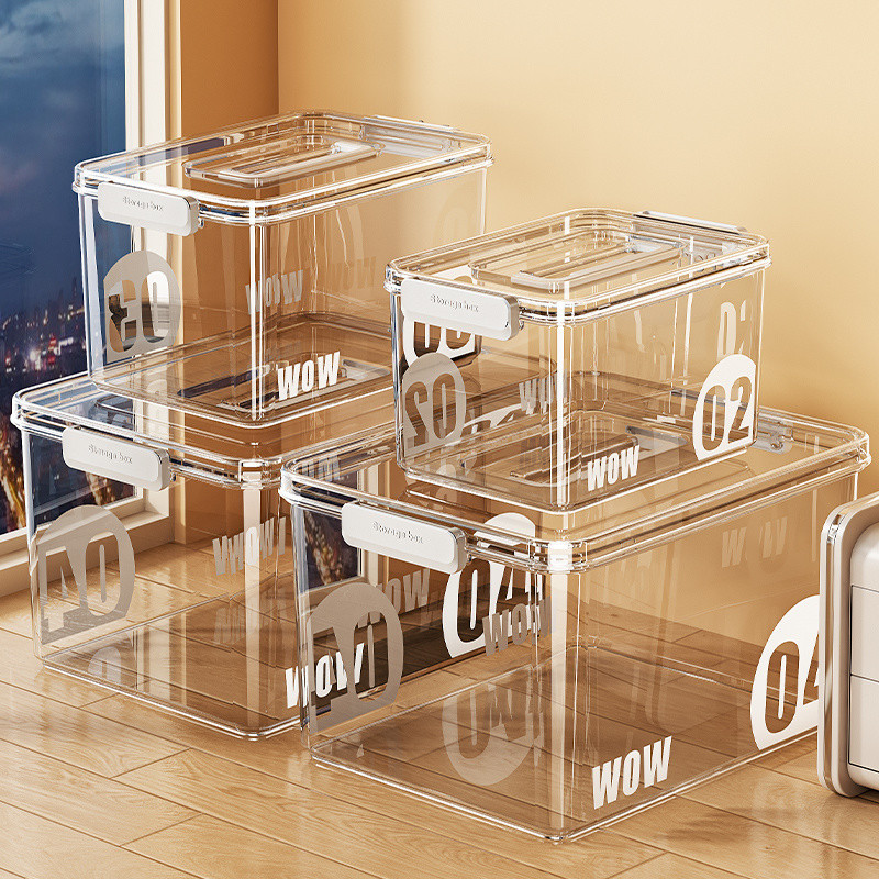 透明收纳箱 Large Storage Box, Transparent Plastic Storage Box with Lid, Big ...