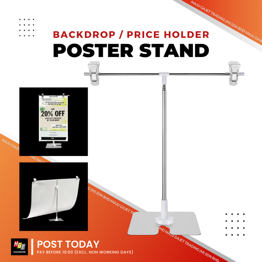 Poster Display Price Stand Backdrop Table Stand Background T-Shape ...