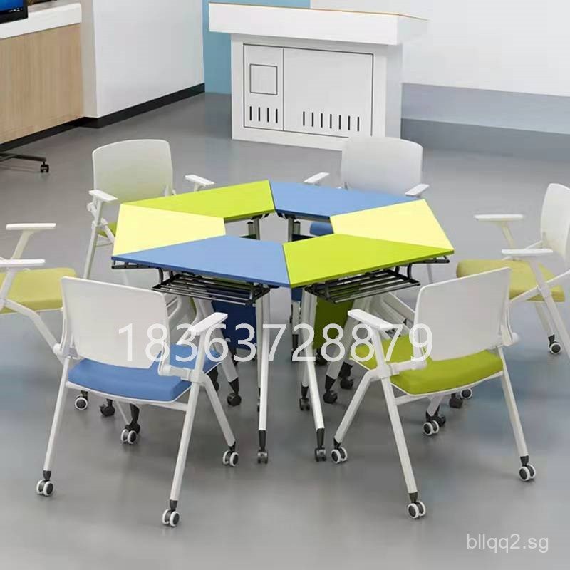 Recording Studio Folding Conference Table with Wheels, Movable Round ...