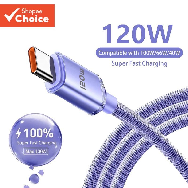 120W 6A Fast-Charging USB Type-C Data Cable for Mobile Phones | Shopee ...