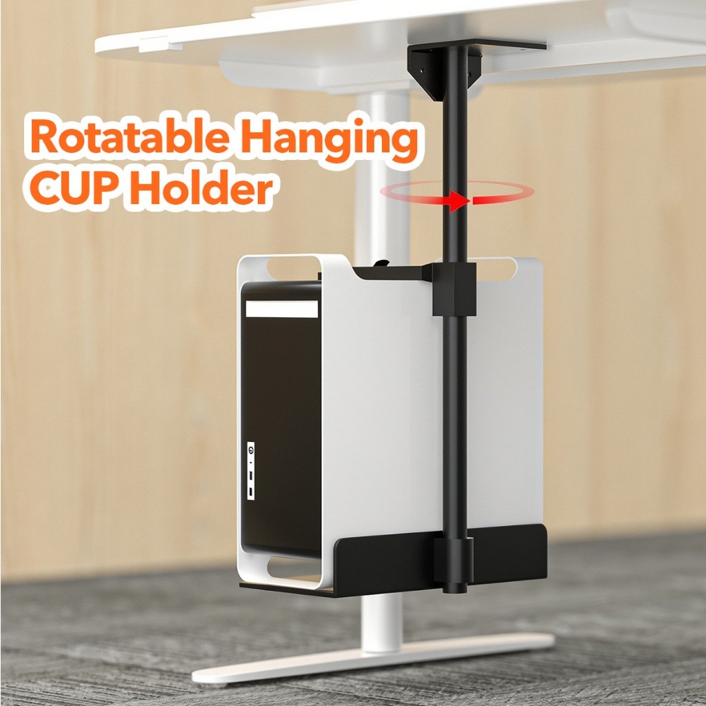 Under Desk Hanging PC Case Holder Adjustable CPU Hanger Stand Bracket ...