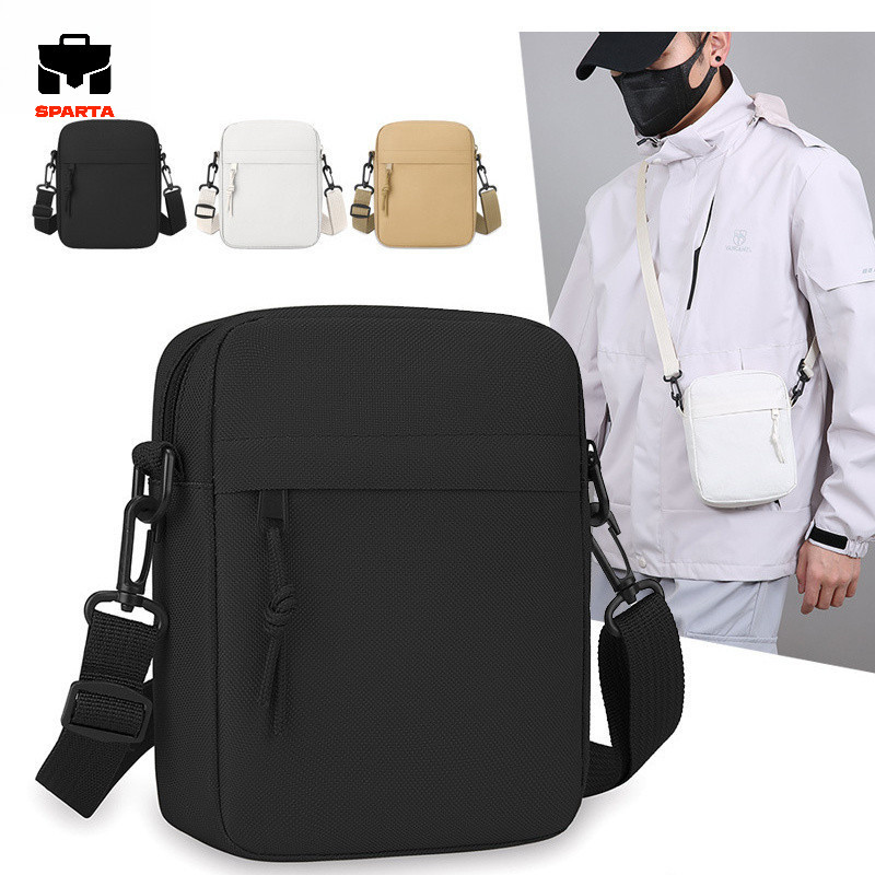New simple men's bag solid color one-shoulder mini small square bag ...