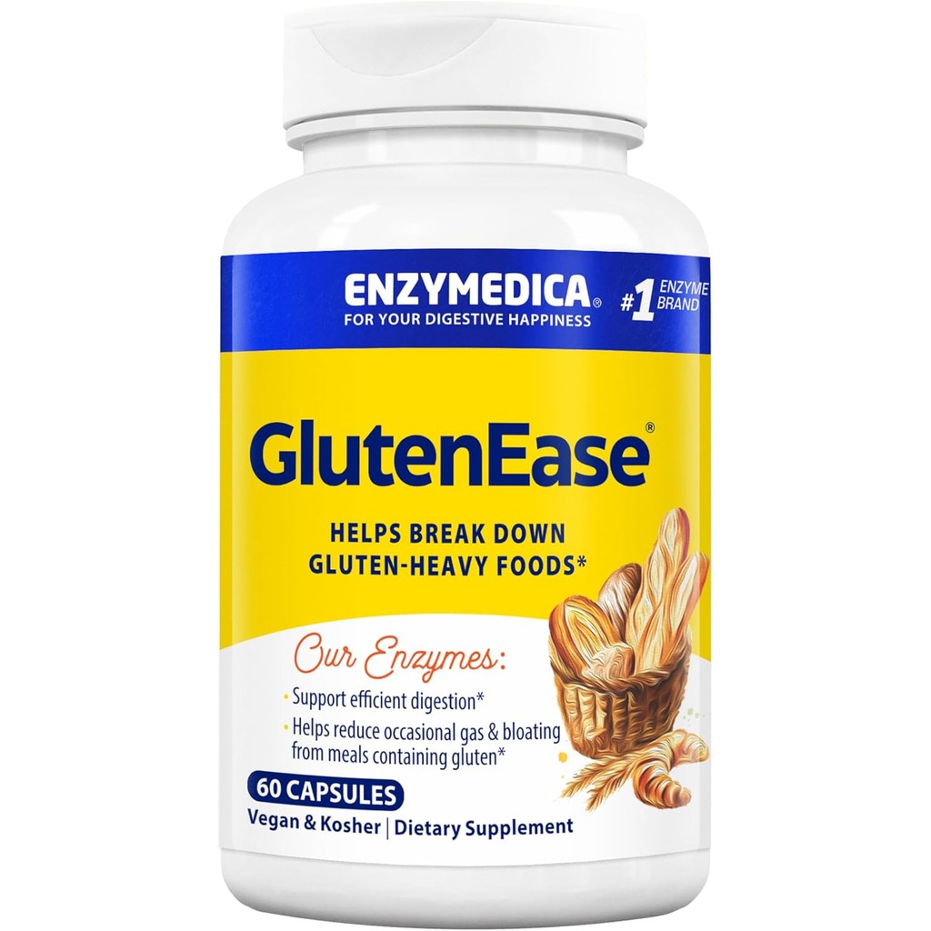 Enzymedica GlutenEase, Digestive Enzymes for Food Intolerance, Support ...