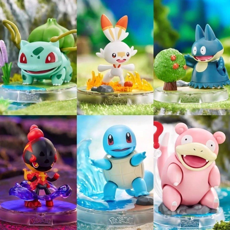 Original Pokemon Building Block Pikachu Munchlax Slowpoke Rowlet Meowth ...