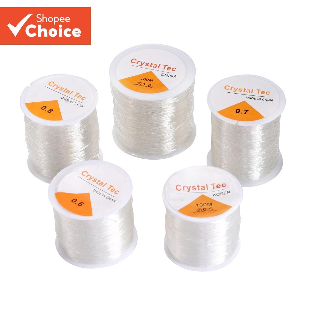 0.5-1mm Crystal Clear Elastic String 100M Roll for DIY Jewelry Making ...