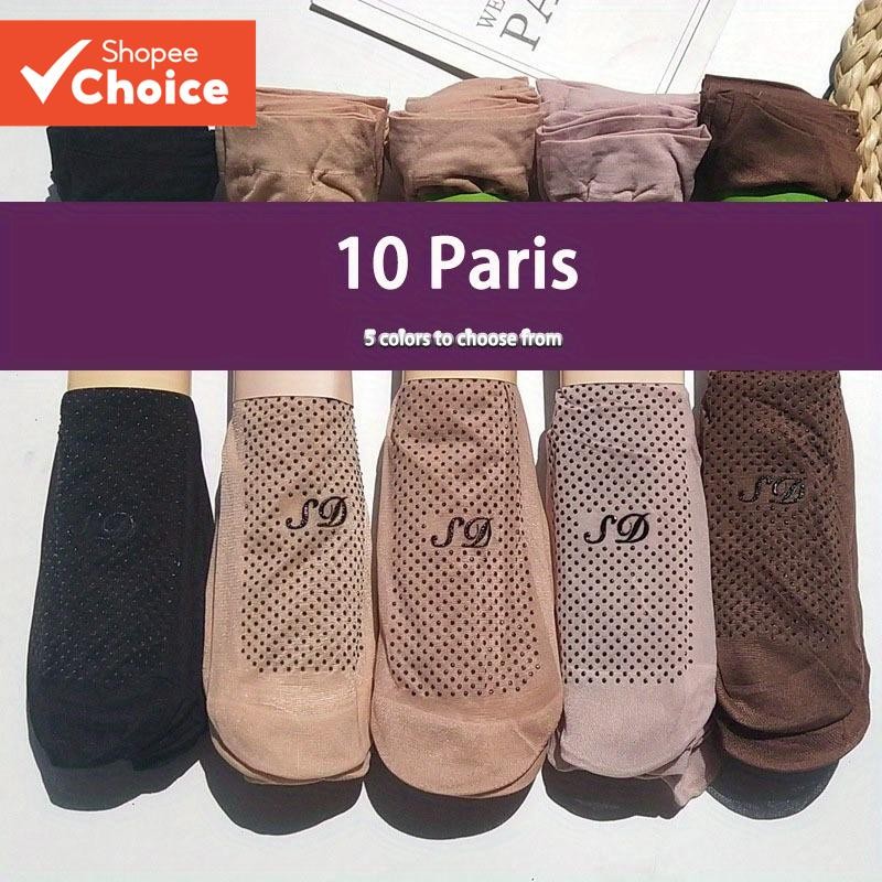 10 Pairs of Adhesive Anti Slip Stockings, Short Socks, Thin Design ...