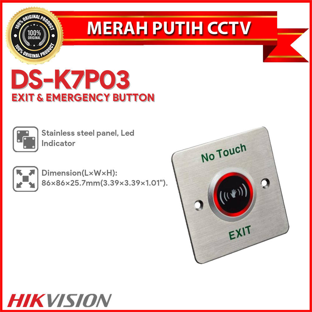 HIKVISION DS-K7P03 EXIT & EMERGENCY BUTTON | Shopee Singapore