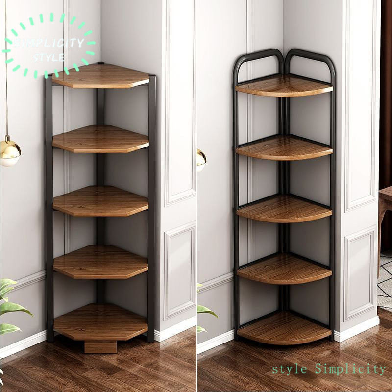 Floor Corner Storage Rack Corner Triangle Bookshelf Multi-Layer Living ...