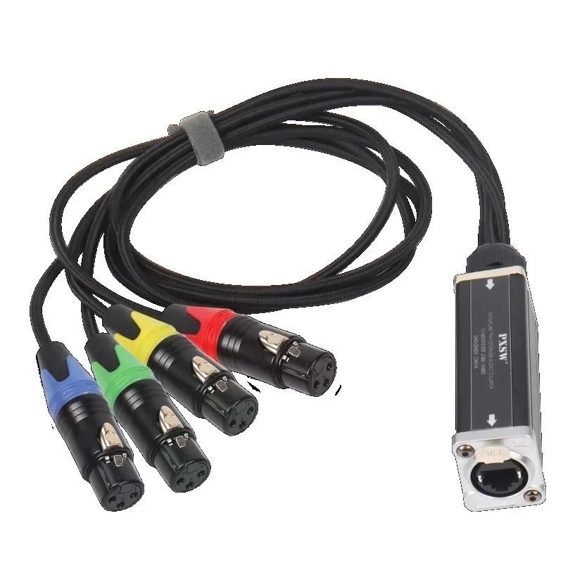Male/Female Network Converter RJ45 CAT5/6 With Shielded to 4 Channel ...