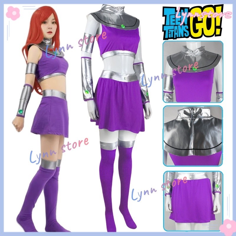 TEEN TITANS STARFIRE Cosplay STARFIRE Cosplay Purple Skirts Uniforms ...