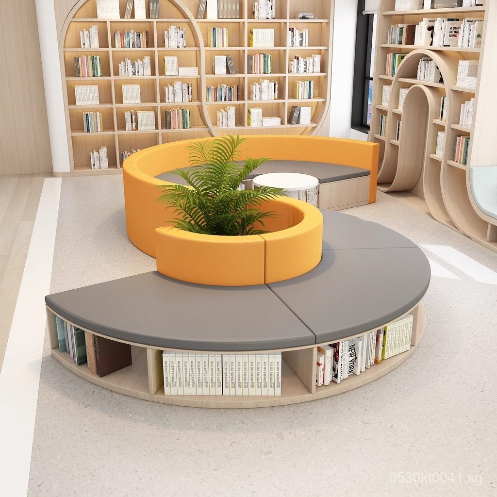 School Hospital Rest Area Library Sofa Curved Picture Book Library ll ...