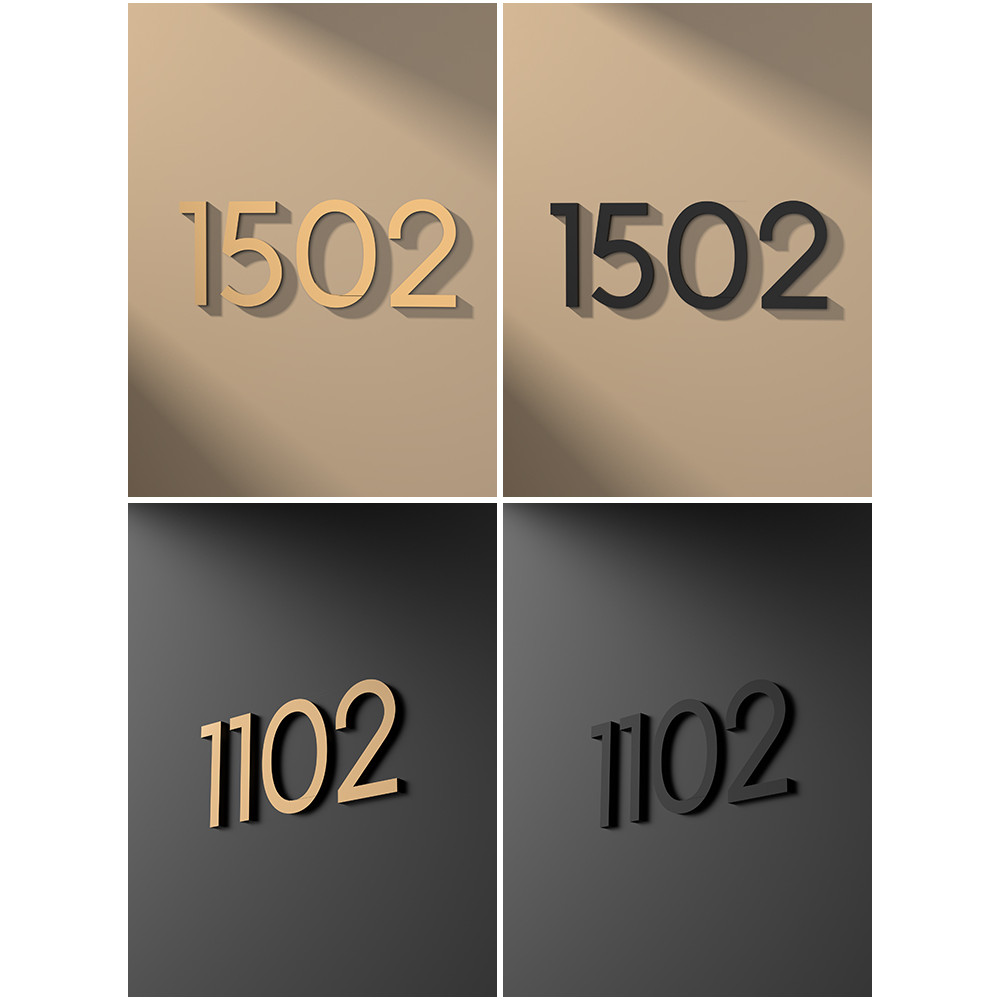 Acrylic3d 3D Luxury Digital Sticker House Number Plate Locker Number ...