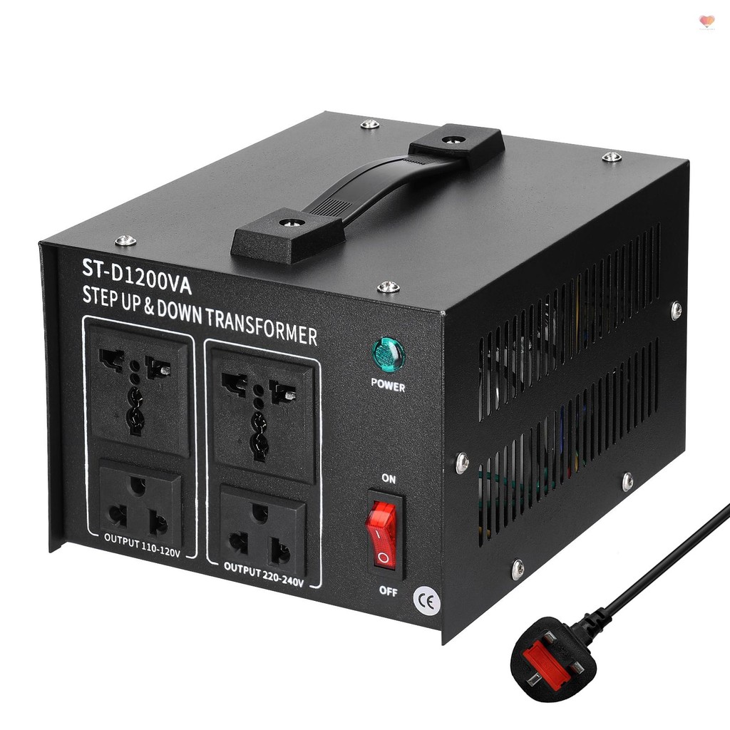 Step Up&Down Transformer Compact Size Voltage Converter 1200VA Portable ...