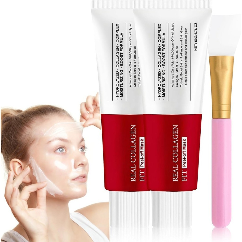 Real Collagen Fit Peel Off Facial Mask, Collagen Night Wrapping Mask ...