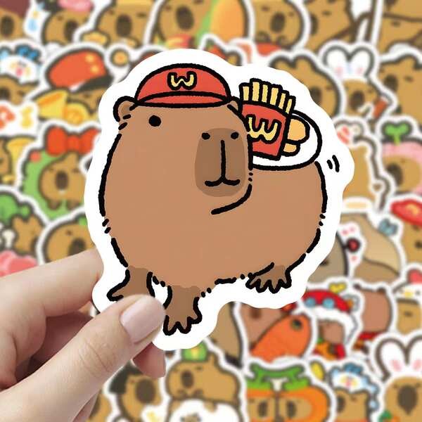 sticker diy 100 Sheets Kapibara Stickers Cute Cartoon Set Capybara ...