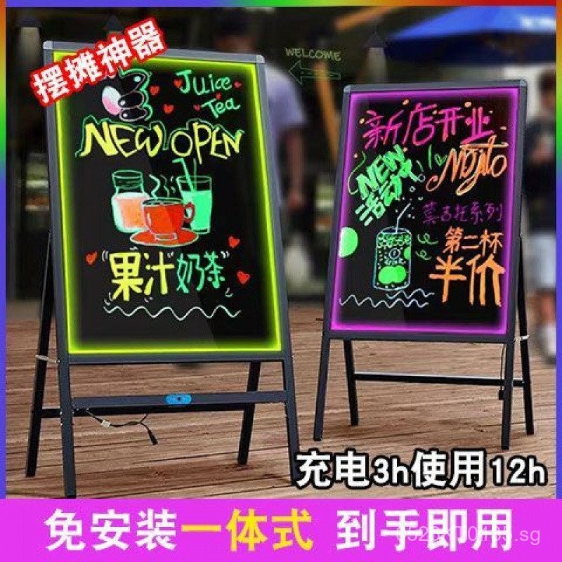 Fluorescent Signboard Advertising Board LED Shop Night Market Stall ...