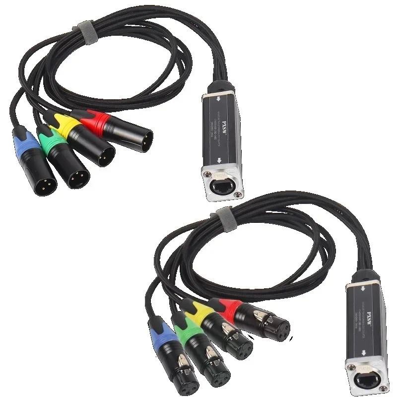 Male/Female Network Converter RJ45 CAT5/6 With Shielded to 4 Channel ...