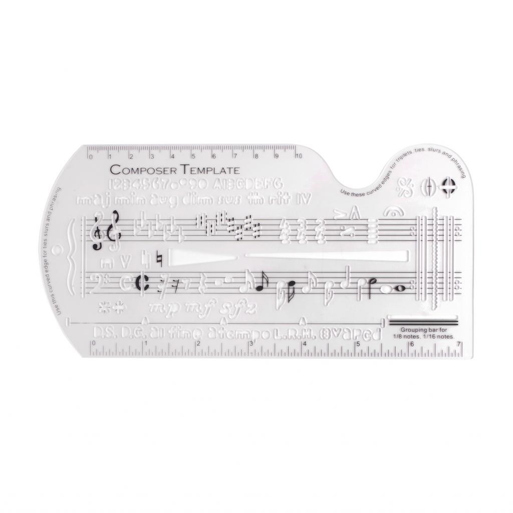 HXBER Composer Template Sheet Music Drawing Ruler Dual Scales Curve PP ...