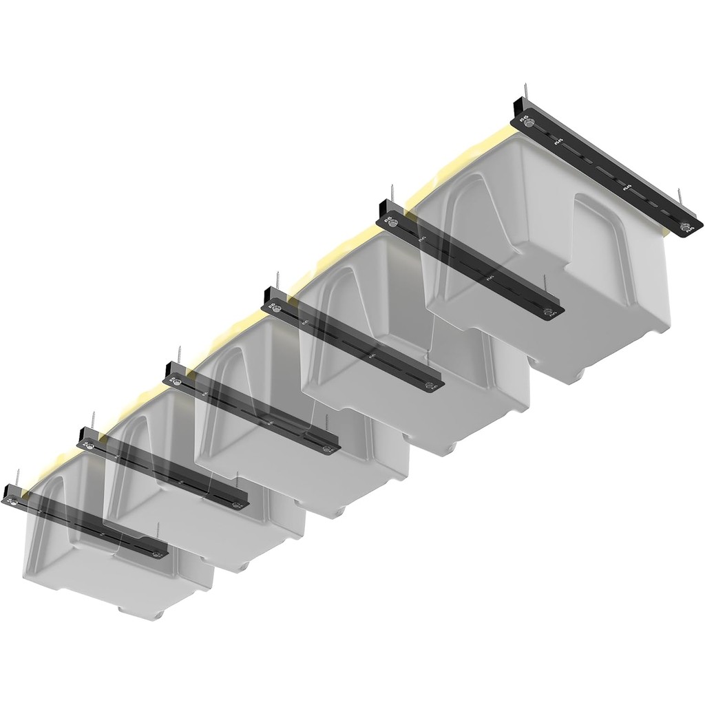 TORACK Garage Ceiling Bin Storage Rack, Adjustable Heavy Duty Overhead ...