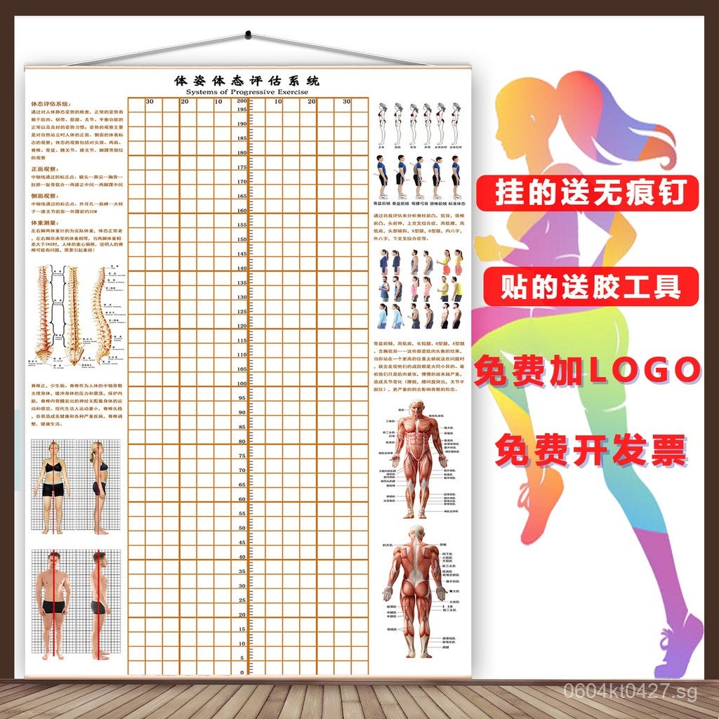 Yoga Studio Posture Grid Body Comparison Chart Sticker Evaluation Form ...