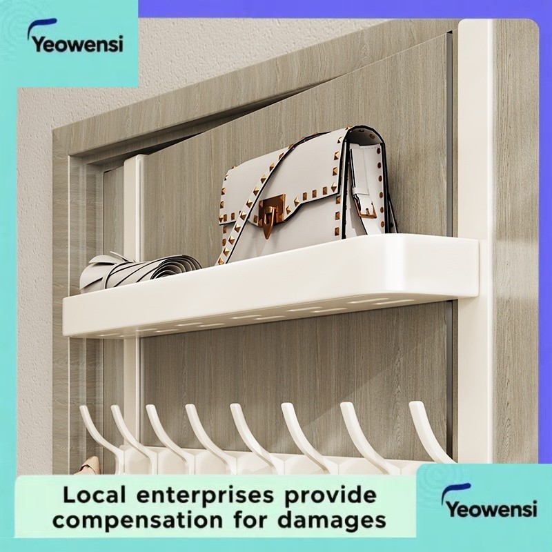 Double layer clothes hanger behind the door non perforated wall mounted ...