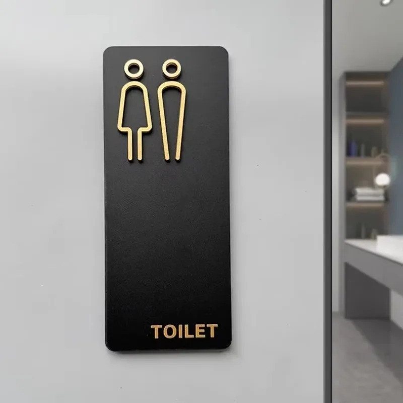 YY Acrylic Door Sign Restroom Ladies and Gentleman Toilet Sign Plate ...