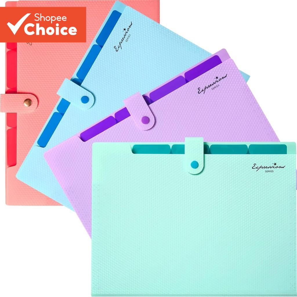 5 Pocket Folder with Labels Letter Size Expanding | Shopee Singapore