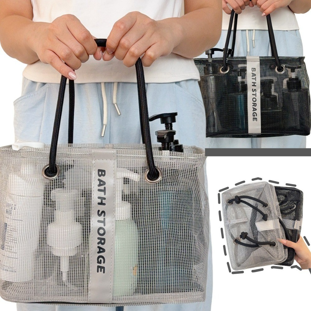 Mesh Makeup Toiletry Storage Bags Handbags Portable Travel Washing Body ...