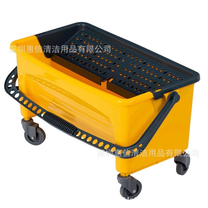 Rectangular Leak-Proof Mobile Mop Bucket with Wheels, White Cloud Mop ...