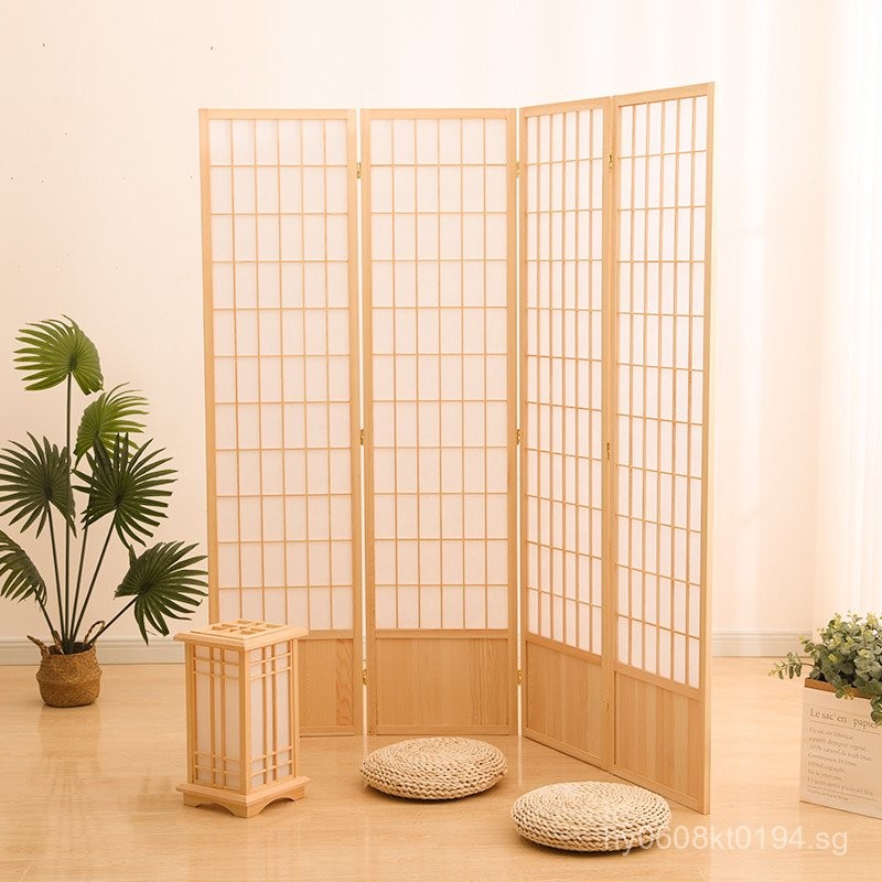 Portable Entryway Japanese Style Background Screen♔Solid Wood Partition ...