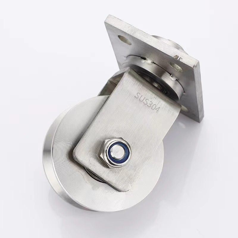 304 Stainless Steel V-Shaped U-Shaped Track Pulley with Plate Universal ...