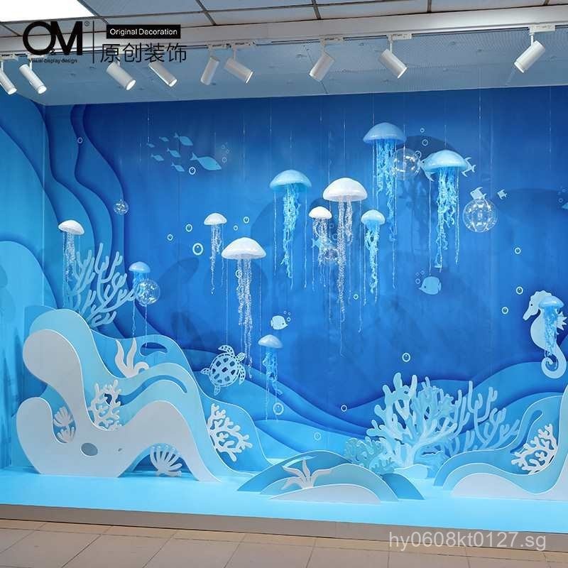 Decorate the Ocean Wave Mall Jellyfish Display Window OM Decorative ...