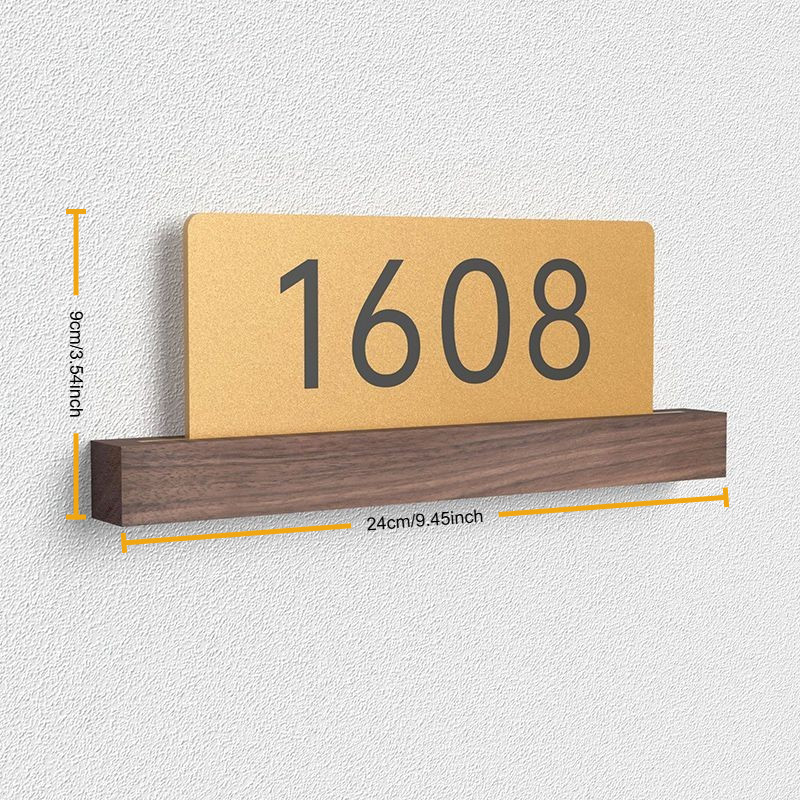 Custom Color Transparent Acrylic Solid Wood Number Door Sticker ...