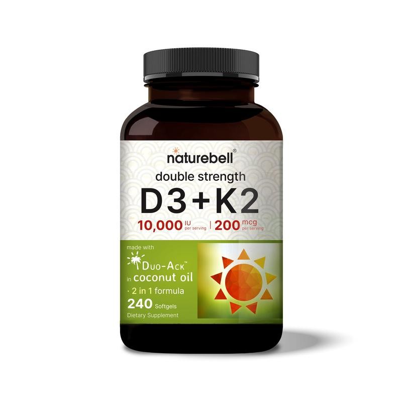 Vitamin D3 K2 (10,000 IU Vitamin D + 200mcg Vitamin K MK-7) 240 ...