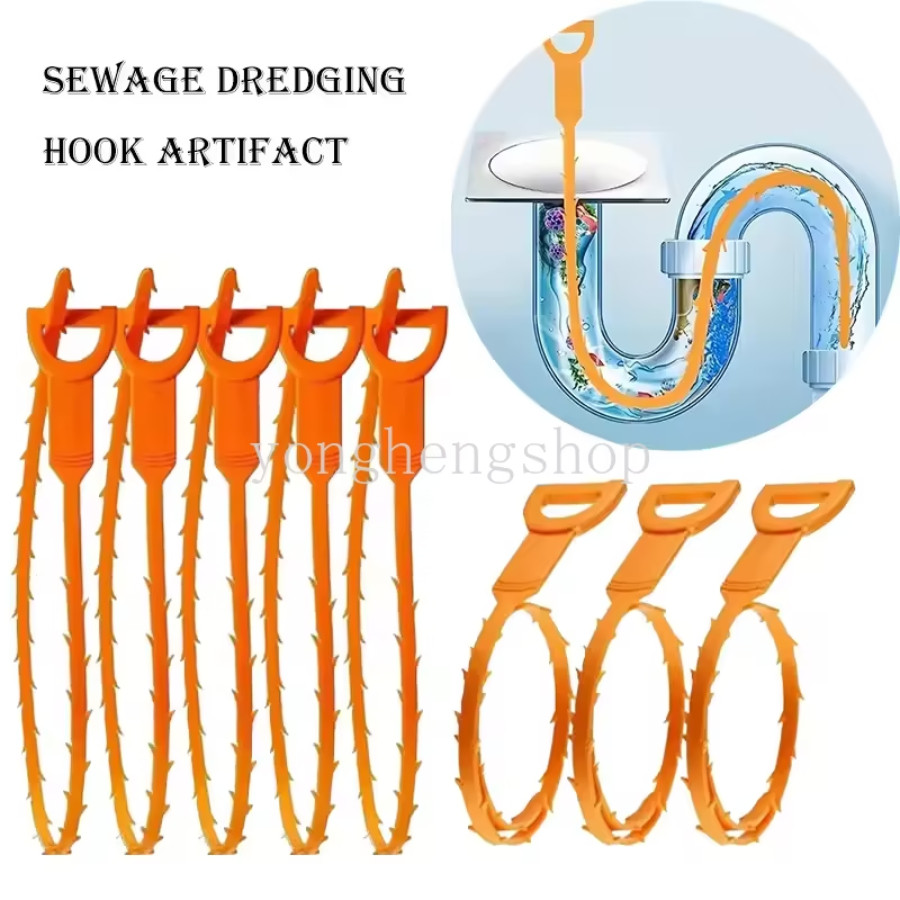 51/64cm Pipe Dredger Cleaner Toilet Drainage Outlet Sewer Dredging Tool ...