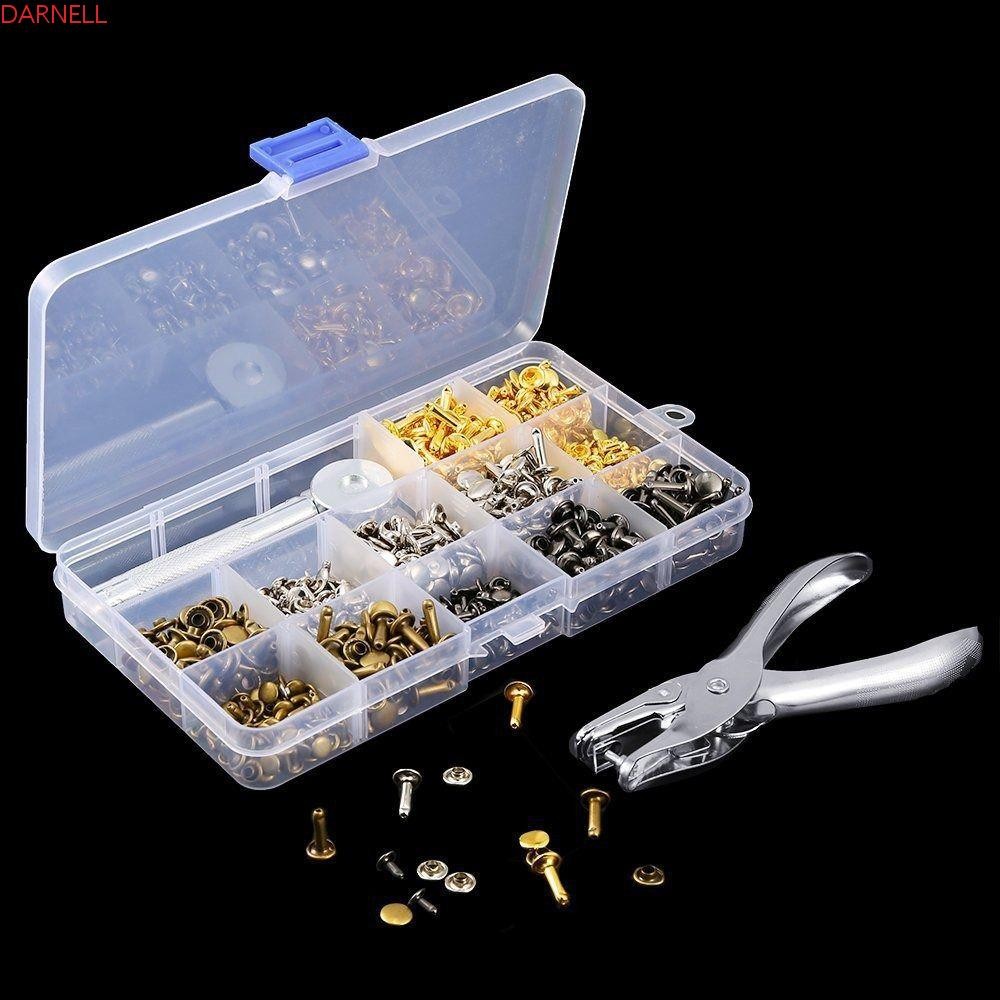 DARNELL Snap Fastener Leather Rivets, Metal Studs Tubular Rivets Round ...