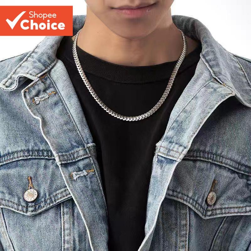 Men's Hip Hop Silver Chain Male Stainless Steel Snake Chain Necklace ...