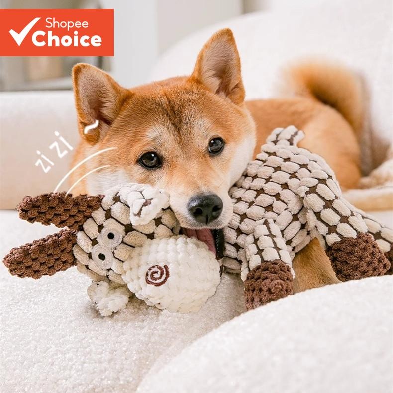 Plush Dog Chew Toy – Interactive Squeaky Pet Toy for Teeth Cleaning ...