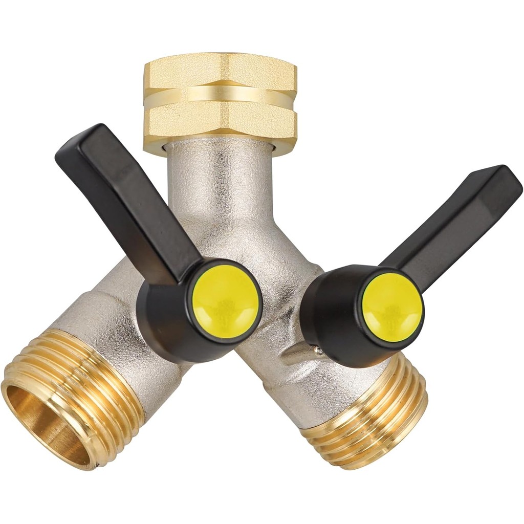 Full Flow Garden Hose Splitter, Heavy Duty Brass Hose Splitter, High ...