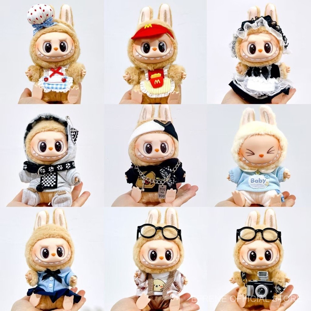 In Stock First and Second Generation Labubu Doll Clothes Sitting Party ...