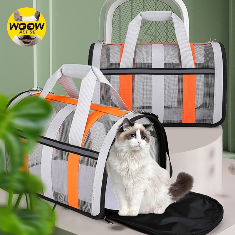 [SG] Foldable Pet Carrier Soft Breathable Bag Cat Dog Carrier Bags ...