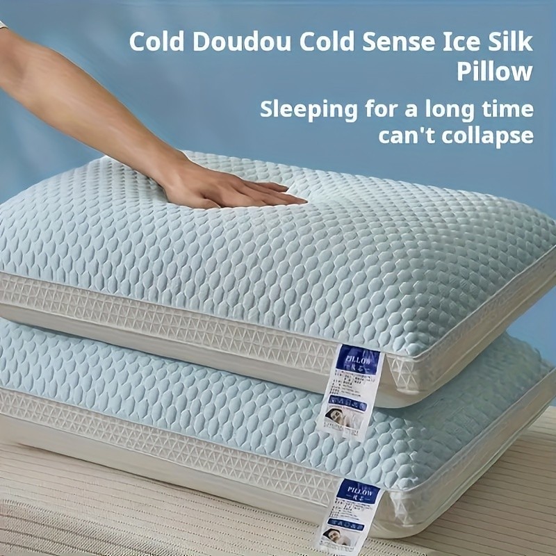 Summer Ice Silk Cold Peas Pillow Cervical Protection Student Dormitory ...