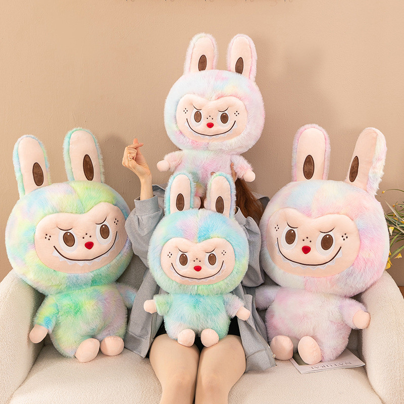 Tie-Dye Labubu Plush Toy Pop Mart LABUBU Cute Premium Large Claw ...