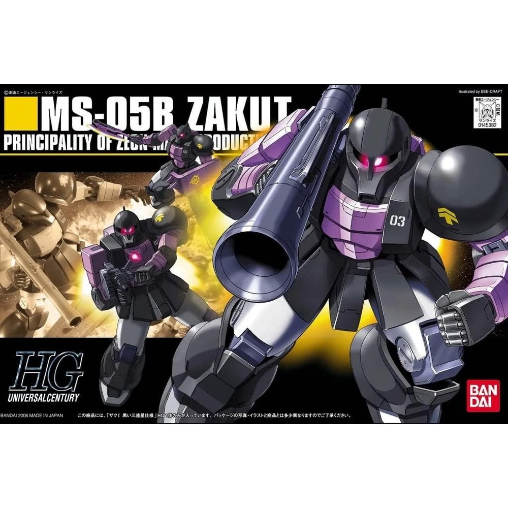 HGUC Gundam Zaku I Black Tri-Stars 1/144 Scale Pre-Colored Model Kit ...