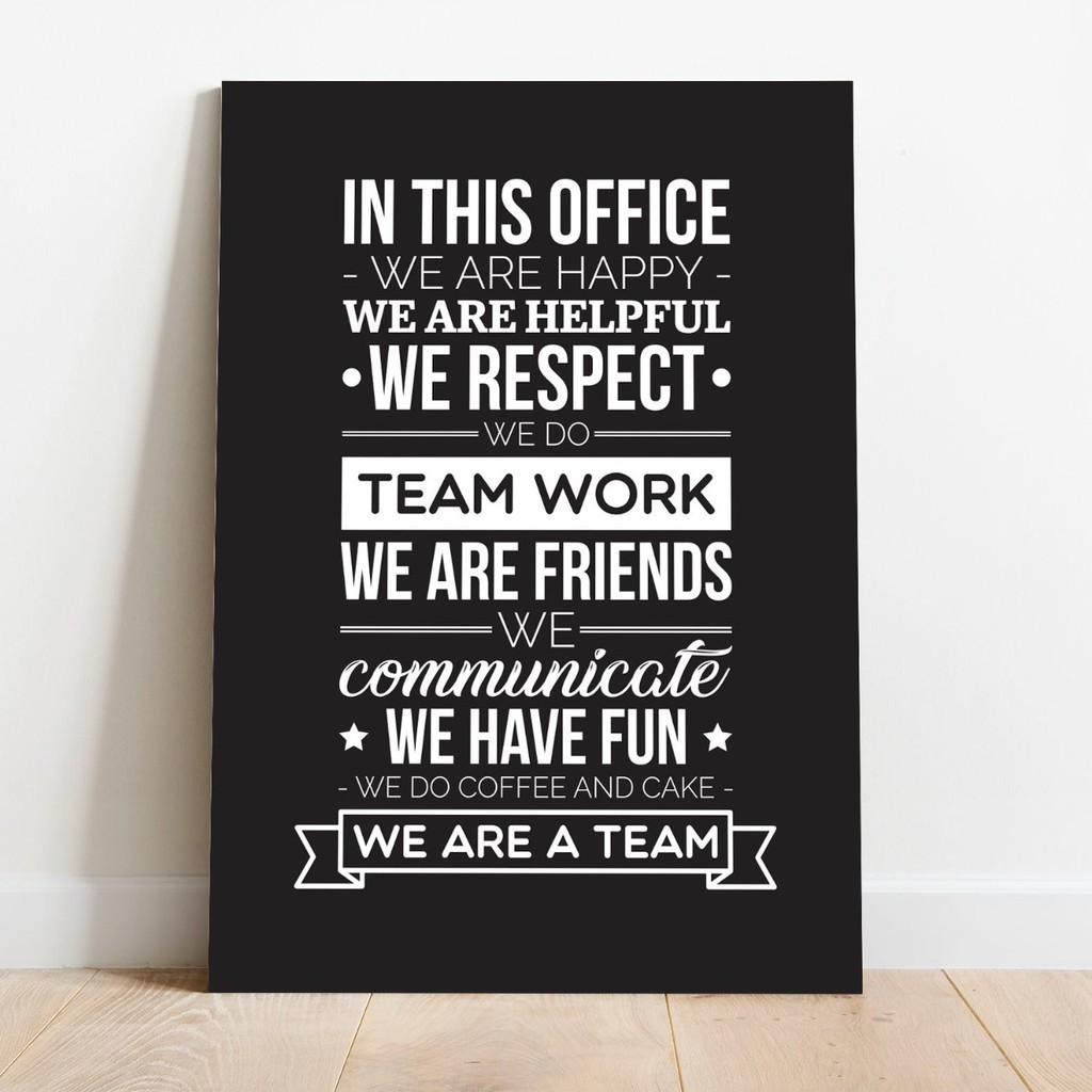 POSTER OFFICE HAPPY RESPECT TEAM WORK FRIEND COMMUNICATE HAVE FUN ...