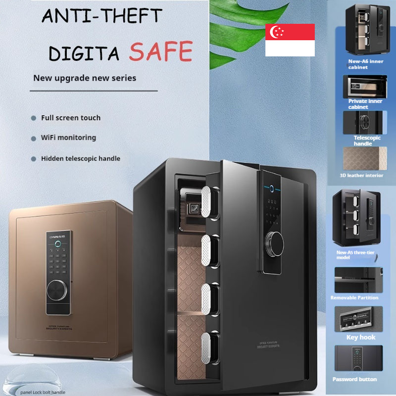 Safe Anti-theft Alarm Digital Safe Deposit Box All Steel Bedside ...