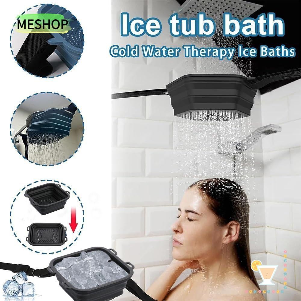 MESHOP Ice Bath Barrel, Silicone Foldable Ice Bath Tub Bucket, Bathing ...