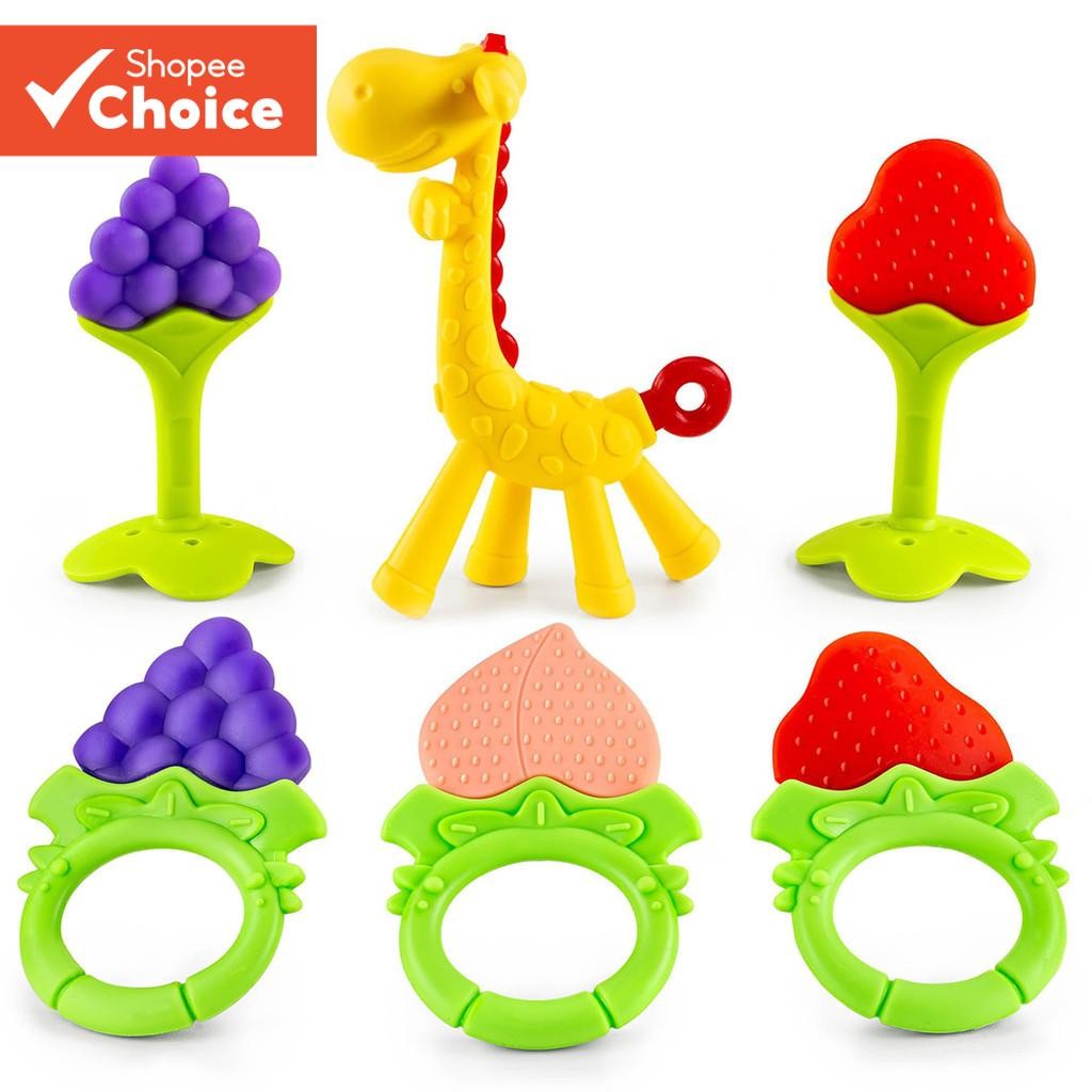 One Pack Baby Fruit Teether Baby Hand-held Food Grade Silicone Bite ...